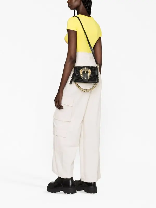 Versace Baroque-buckle Quilted Shoulder Bag
