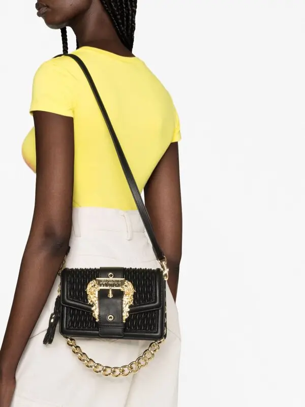 Versace Baroque-buckle Quilted Shoulder Bag