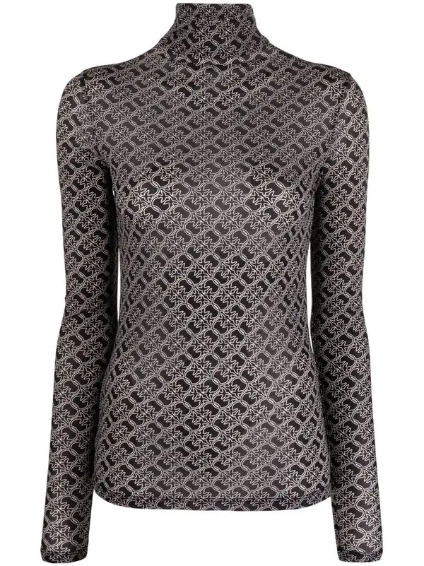 Pinko Love Birds-print Mesh Top
