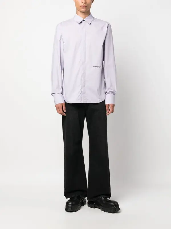 Helmut Lang Embroidered-logo Cotton Shirt