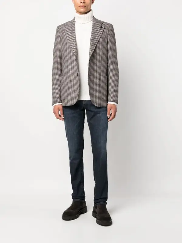 LARDINI Houndstooth Wool Blazer
