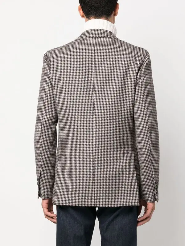 LARDINI Houndstooth Wool Blazer