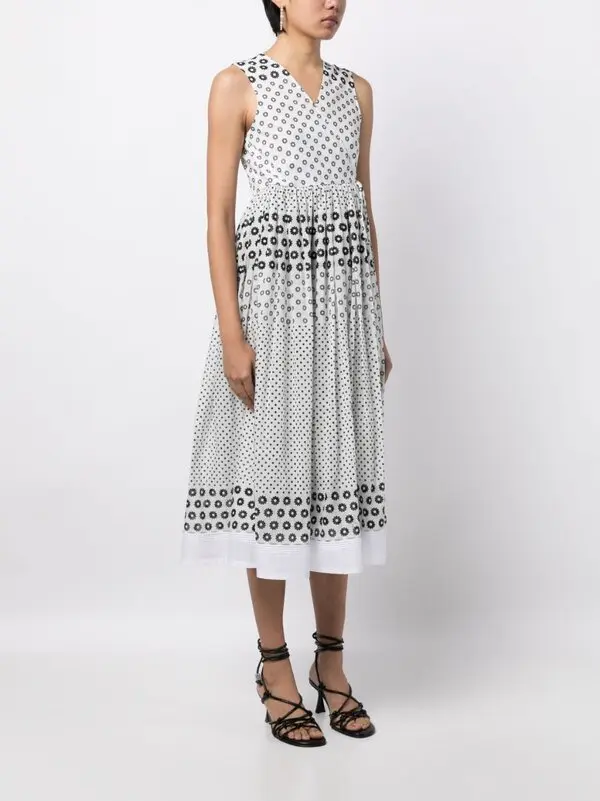 tory burch printed cotton wrap dress Tory Burch Graphic-Print Cotton Wrap Dress In White - 53% Off