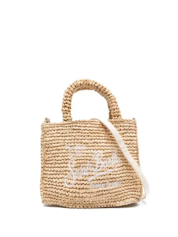 MC2 SAINT BARTH Mini Vanity Raffia Tote Bag