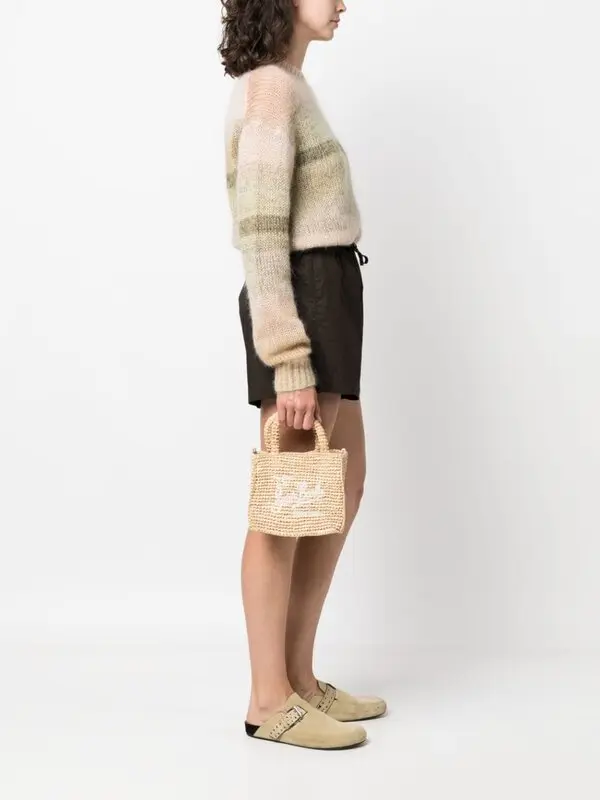 MC2 SAINT BARTH Mini Vanity Raffia Tote Bag