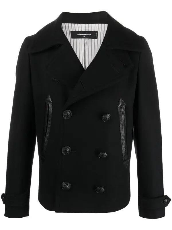 Dsquared2 Double-breasted Pea Coat - Black