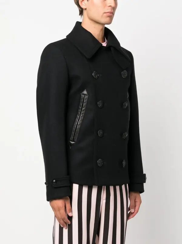 Dsquared2 Double-breasted Pea Coat Black Editorialist