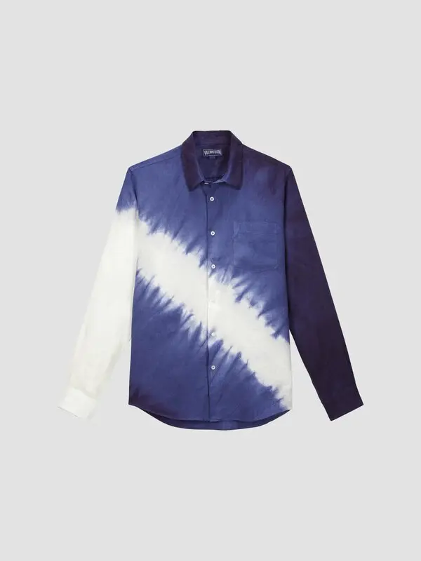 Vilebrequin Graphic Linen Button-front Shirt - Faience