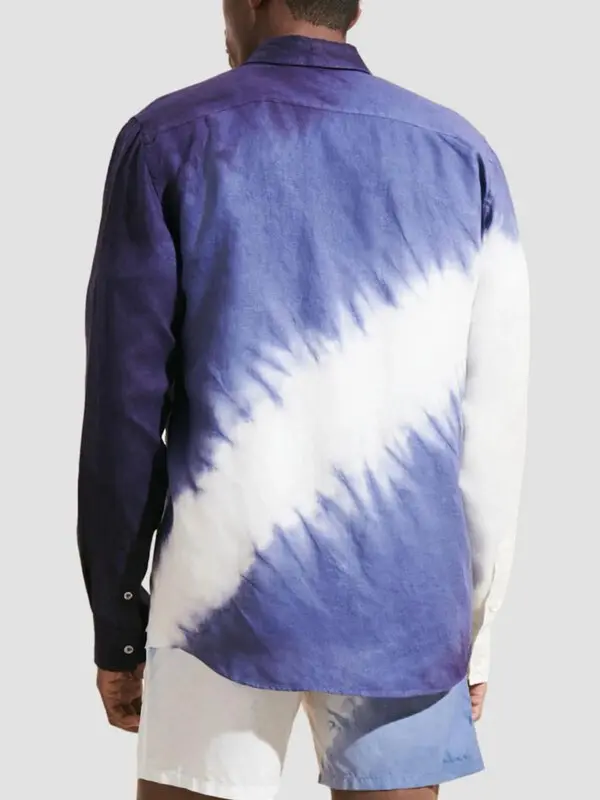 Vilebrequin Graphic Linen Button-front Shirt - Faience