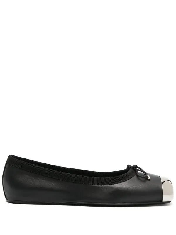 Alexander McQueen Metal-toecap Leather Ballerinas