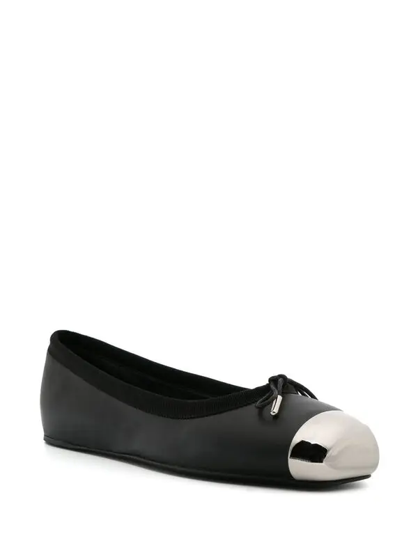 Alexander McQueen Metal-toecap Leather Ballerinas
