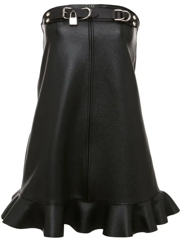 JW Anderson Padlock-embellished Leather Minidress - Black