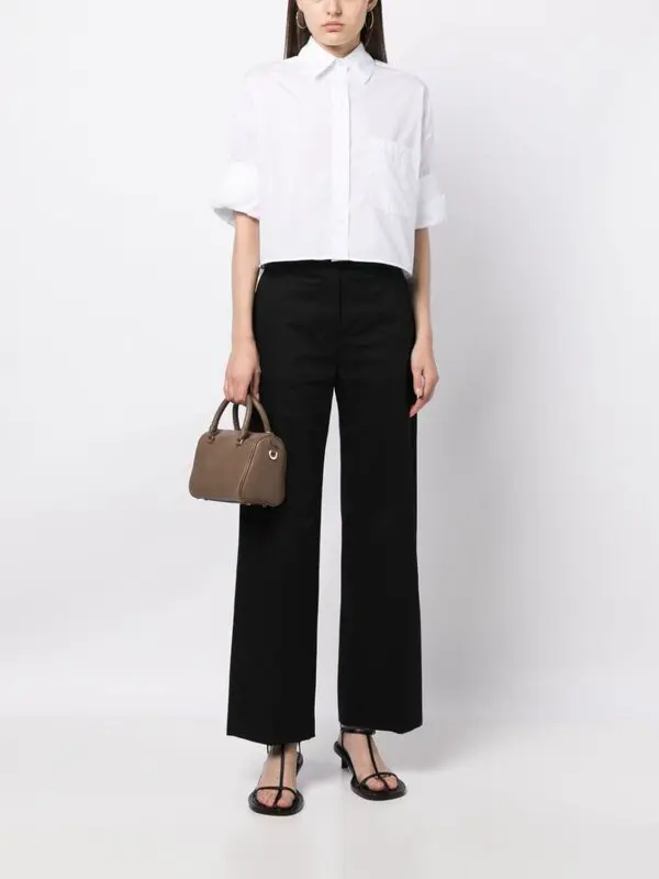 TWP Folded-sleeve Cropped Shirt - White
