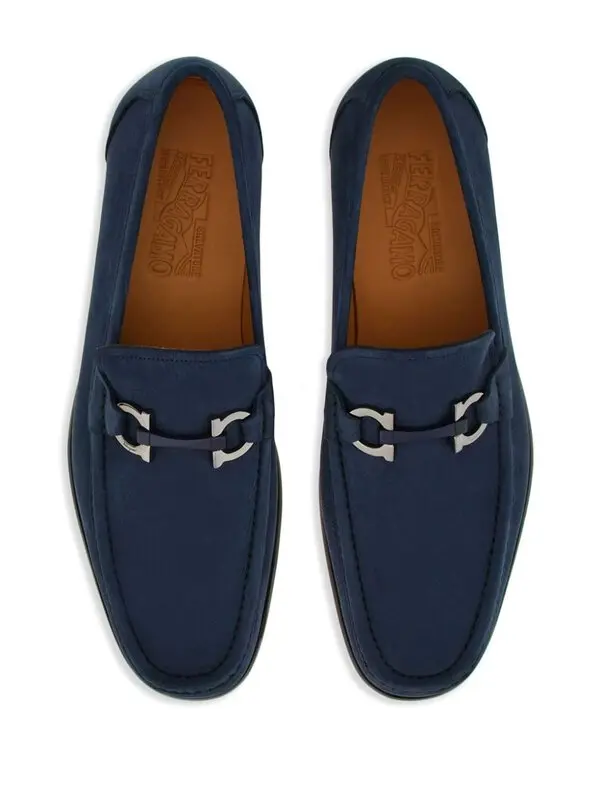 FERRAGAMO Gancini Suede Loafers