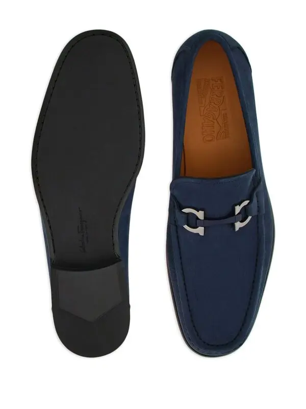 FERRAGAMO Gancini Suede Loafers
