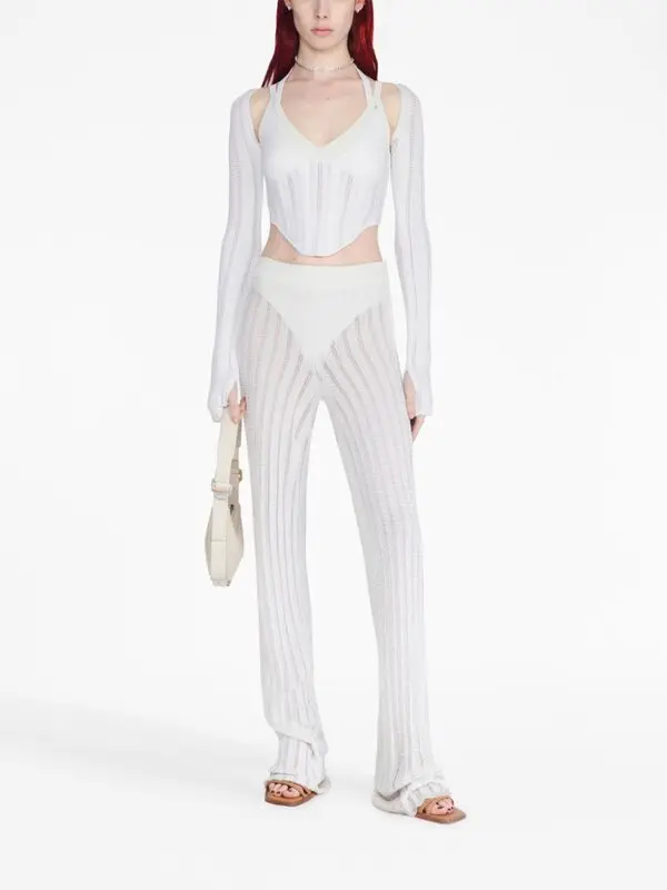 DION LEE Snakeskin-effect Corset Top