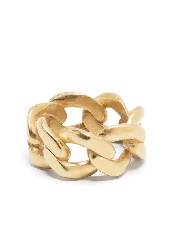 MAISON MARGIELA Logo-engraved Chain-link Ring - Gold