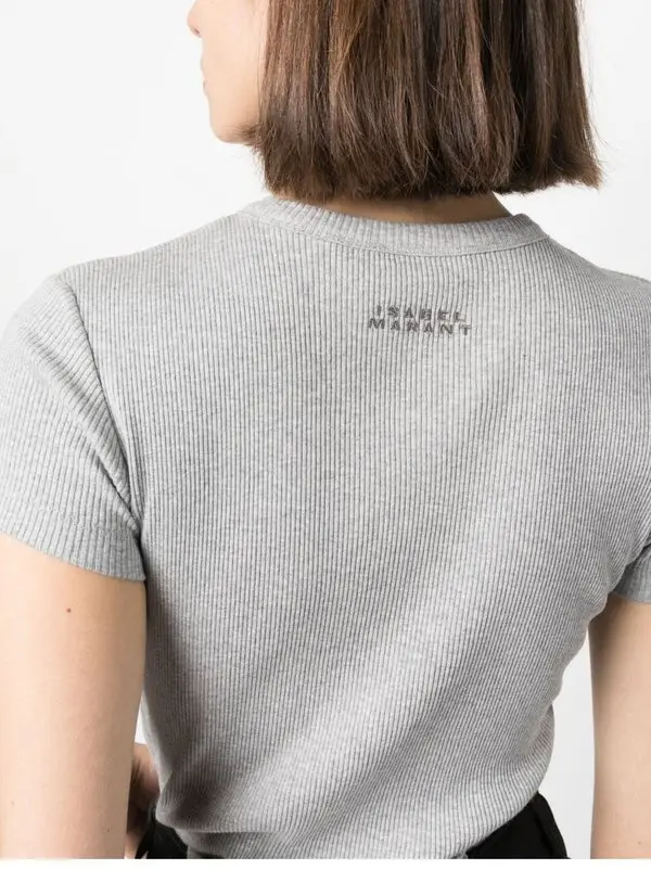 Isabel Marant Étoile Taomi Ribbed Cotton T-shirt - Grey