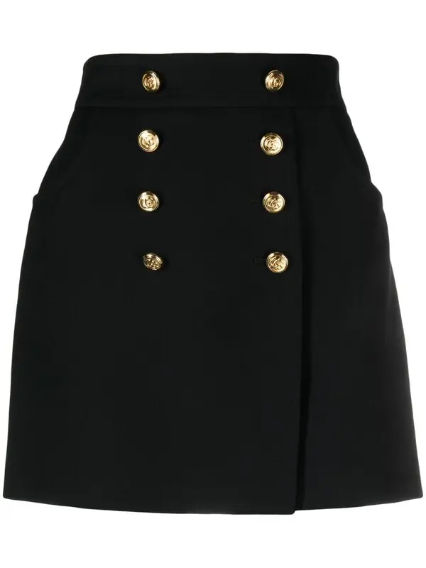 Gucci Button-up Crepe Skirt