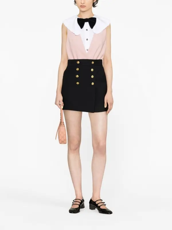 Gucci Button-up Crepe Skirt