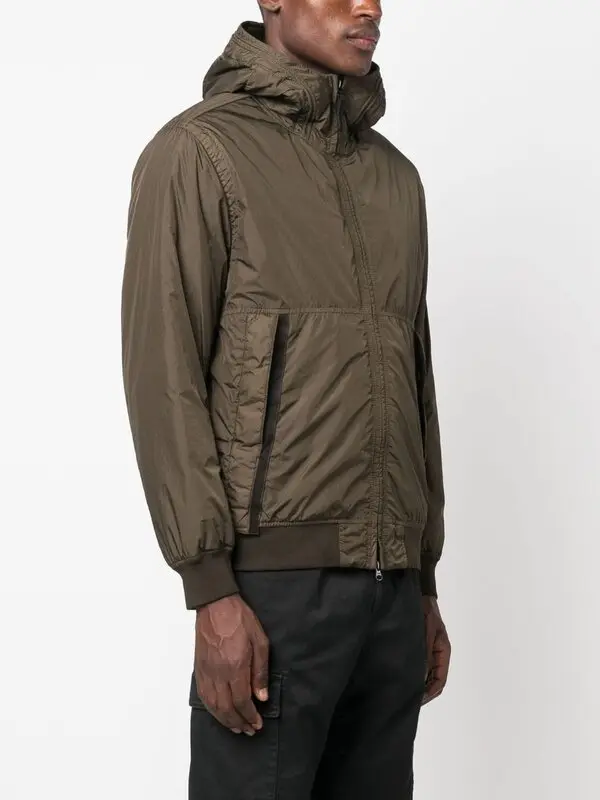 Stone Island Compass-patch Zip-up Jacket - Green