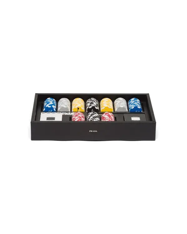 Prada Saffiano Leather Poker Set - Black