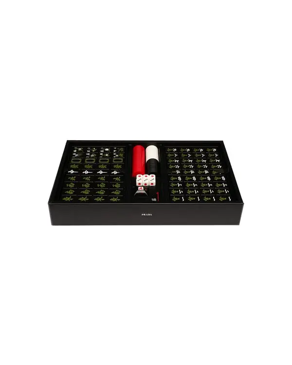 Prada Saffiano Leather Mahjong Game - Black