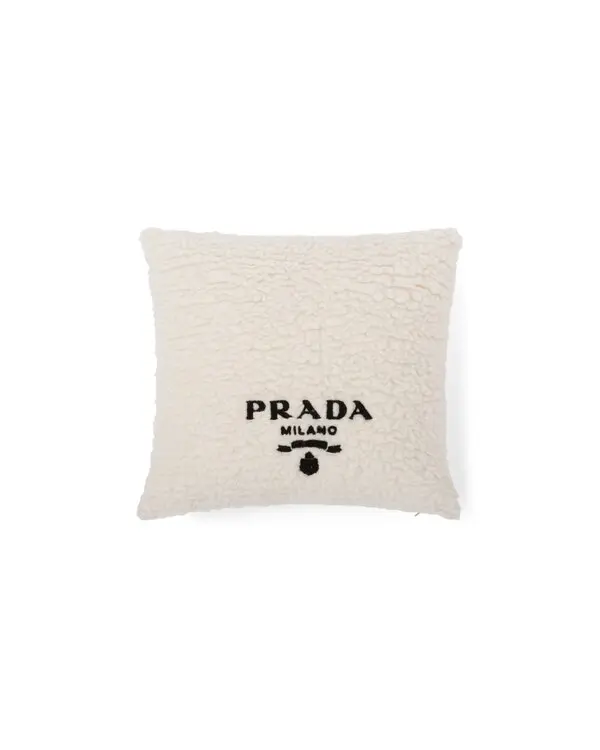 Prada Faux-fur Cashmere And Wool Throw Pillow - Neutral