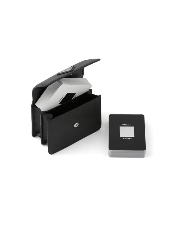 Prada Saffiano Leather Playing Cards Set - Black