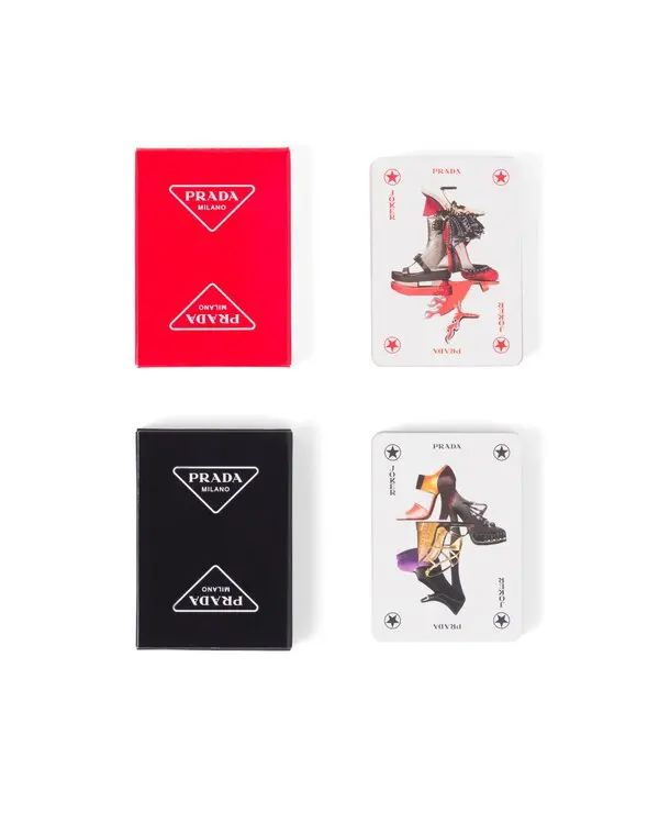 Prada Playing Cards With Leather Case