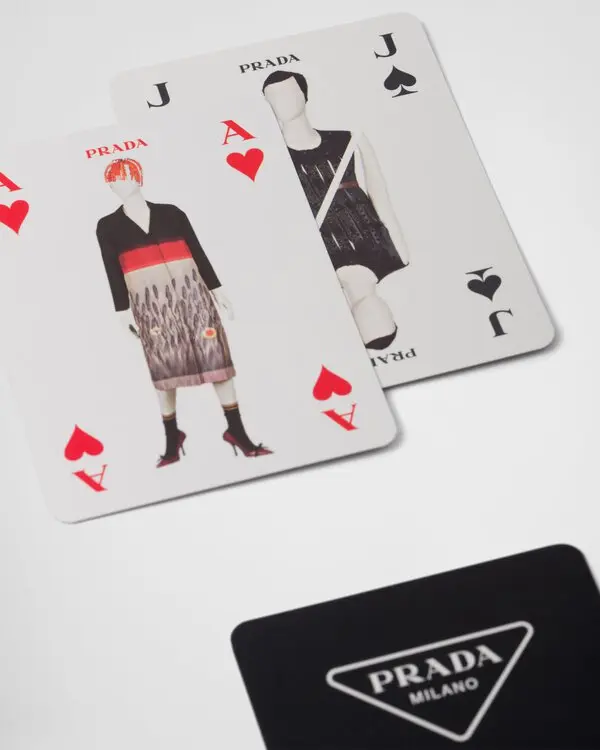 Prada Playing Cards With Leather Case