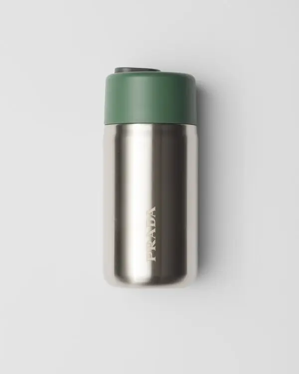 Prada Stainless Steel Travel Mug, 340 Ml - Silver/spruce