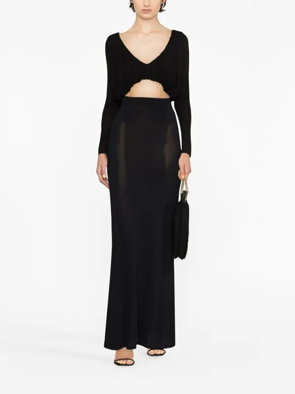 Saint Laurent Gathered Jersey Cropped Top