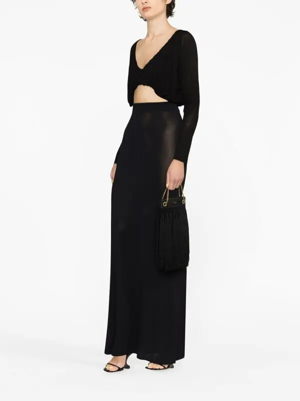 Saint Laurent Gathered Jersey Cropped Top