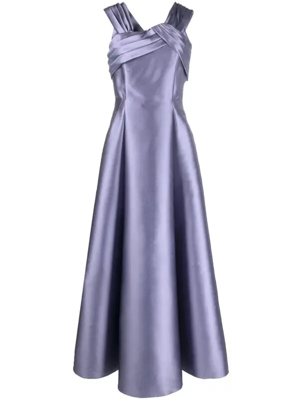 Alberta Ferretti Flared Satin Gown