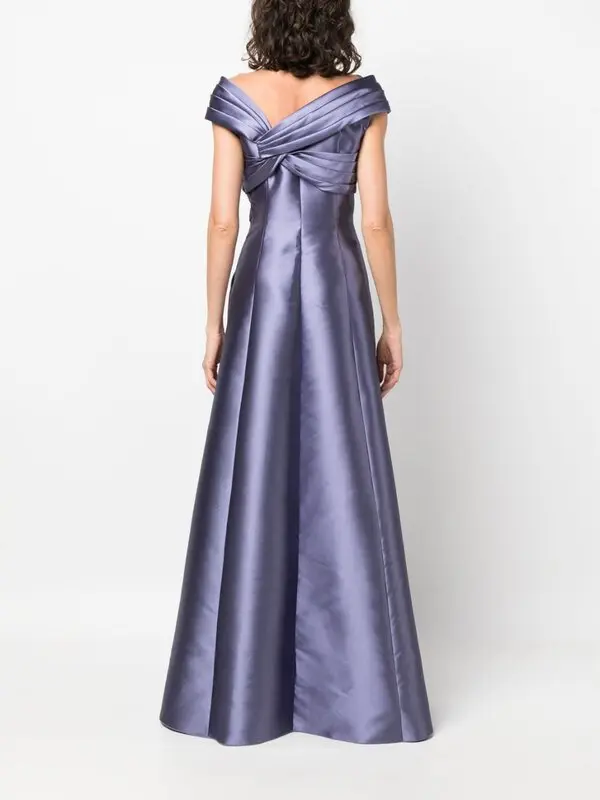 Alberta Ferretti Flared Satin Gown
