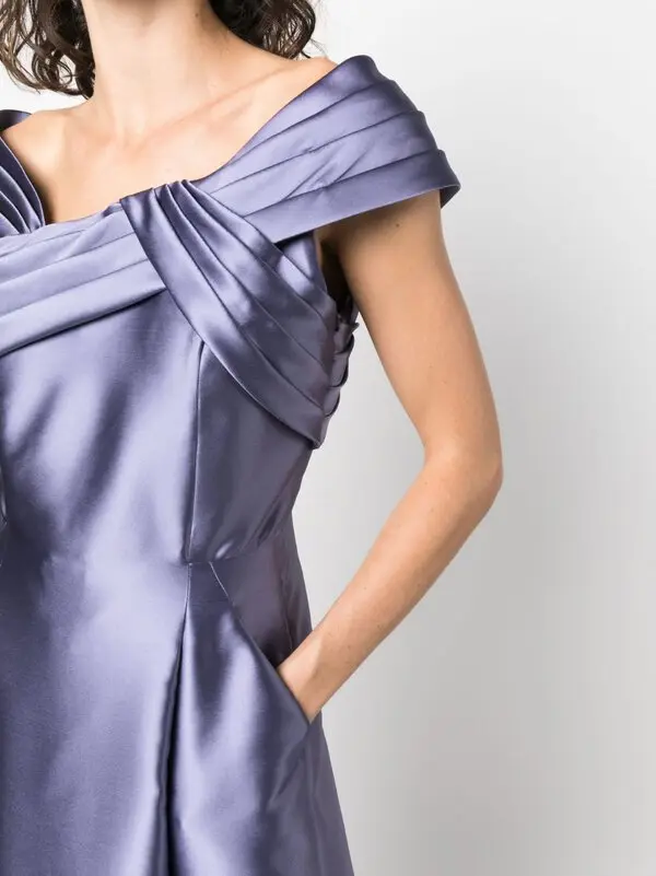 Alberta Ferretti Flared Satin Gown