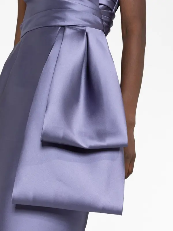 Alberta Ferretti Oversized-bow Strapless Midi Dress - Purple