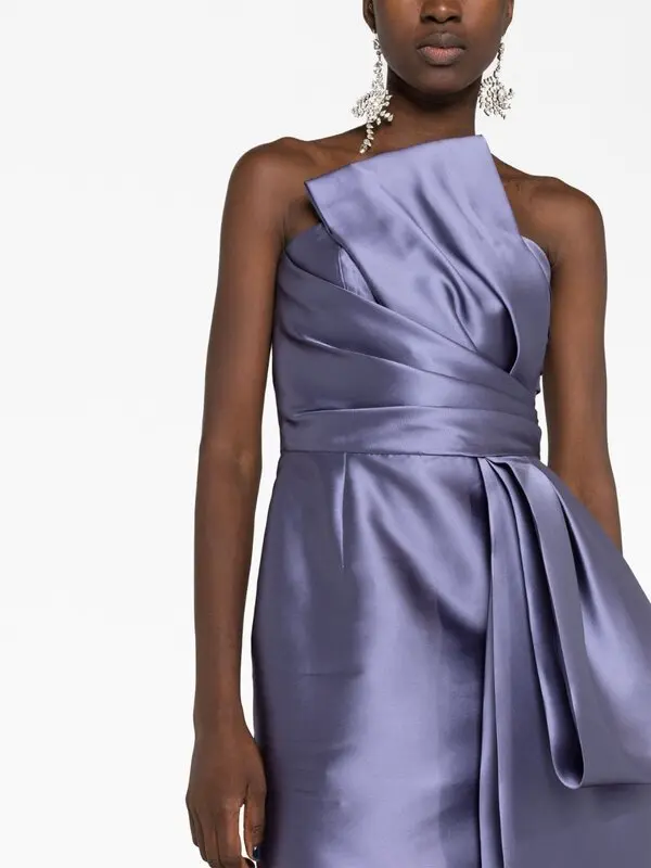 Alberta Ferretti Oversized-bow Strapless Midi Dress - Purple