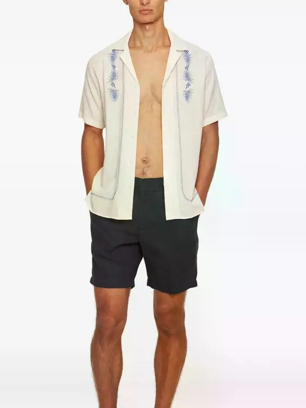 Orlebar Brown Mid-rise Linen Shorts - Blue