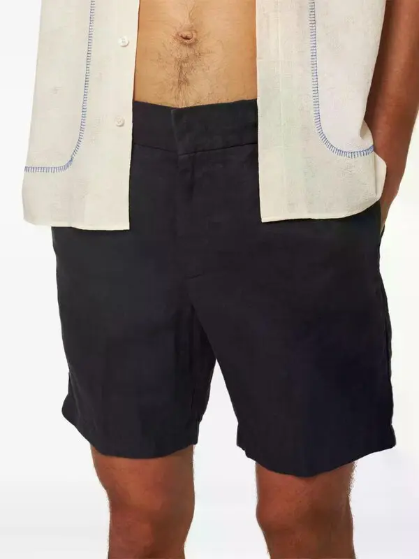 Orlebar Brown Mid-rise Linen Shorts - Blue