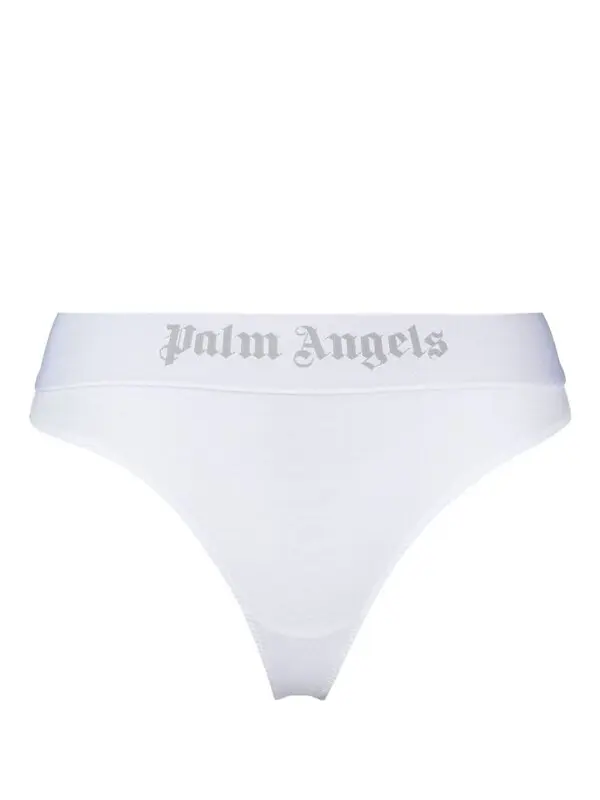 Palm Angels Logo-waistband Thong - White