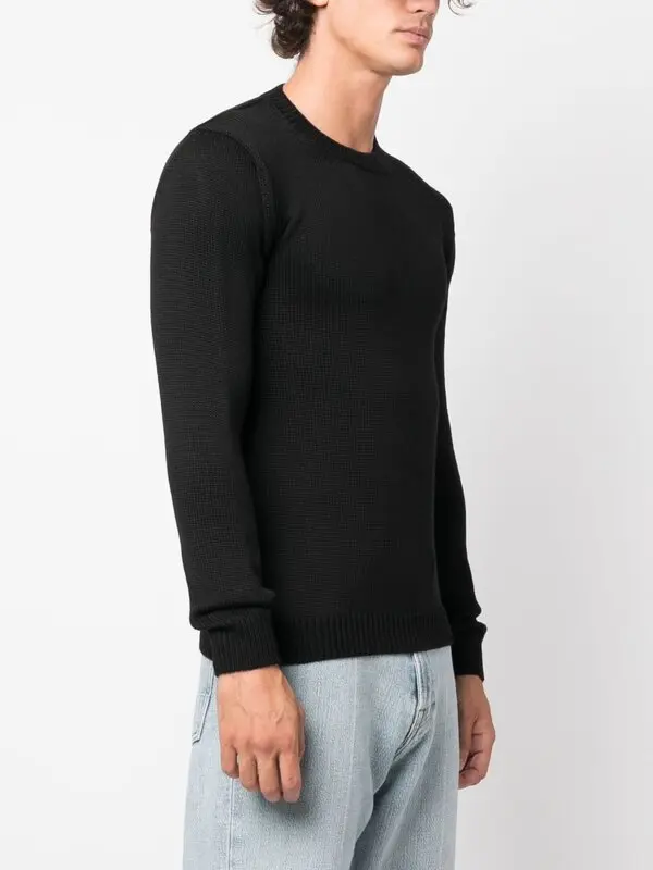 ROBERTO COLLINA Crew-neck Merino Wool Jumper - Black