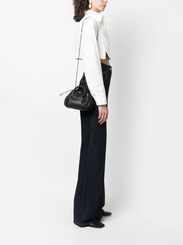 Hereu Bombon Leather Tote Bag - Black
