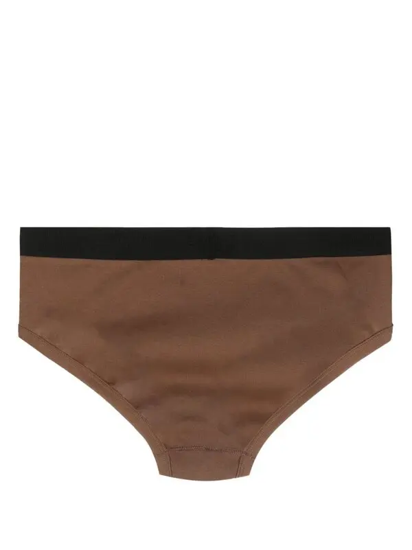 TOM FORD Logo-waistband Stretch-cotton Briefs - Brown
