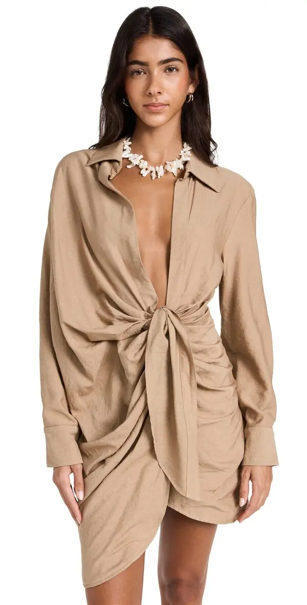 jacquemus bahia silk dress JACQUEMUS Black La Robe Bahia Dress 34