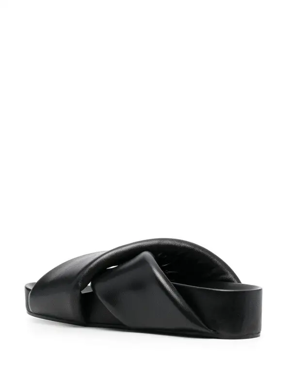 JIL SANDER Cross-over Leather Sandals - Black