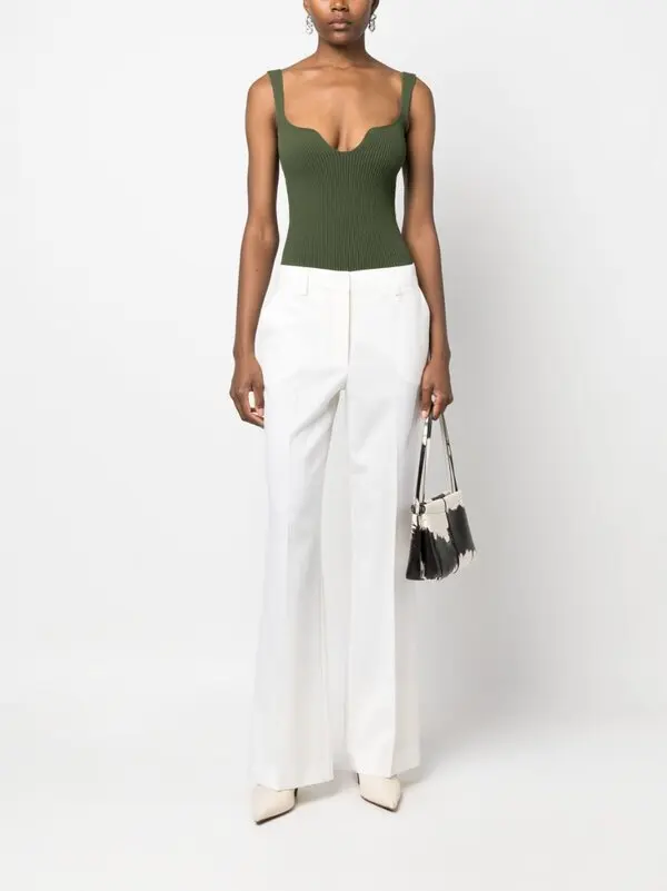 P.a.r.o.s.h Mid-rise Virgin-wool Flared Trousers
