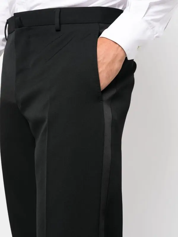 LANVIN Satin-trim Tailored Wool Trousers