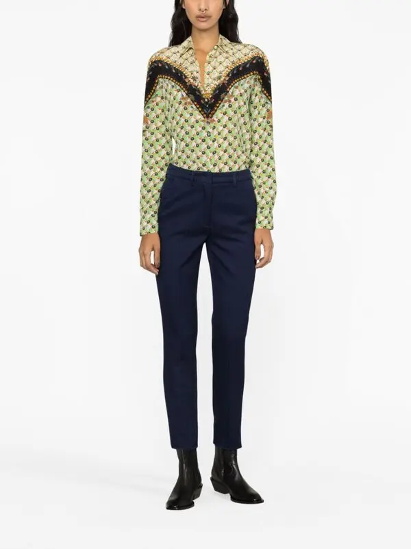 Etro Graphic-print Long-sleeve Shirt - Green